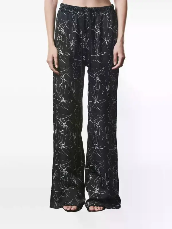 THOM KROM Marble Print Wide Leg Trousers