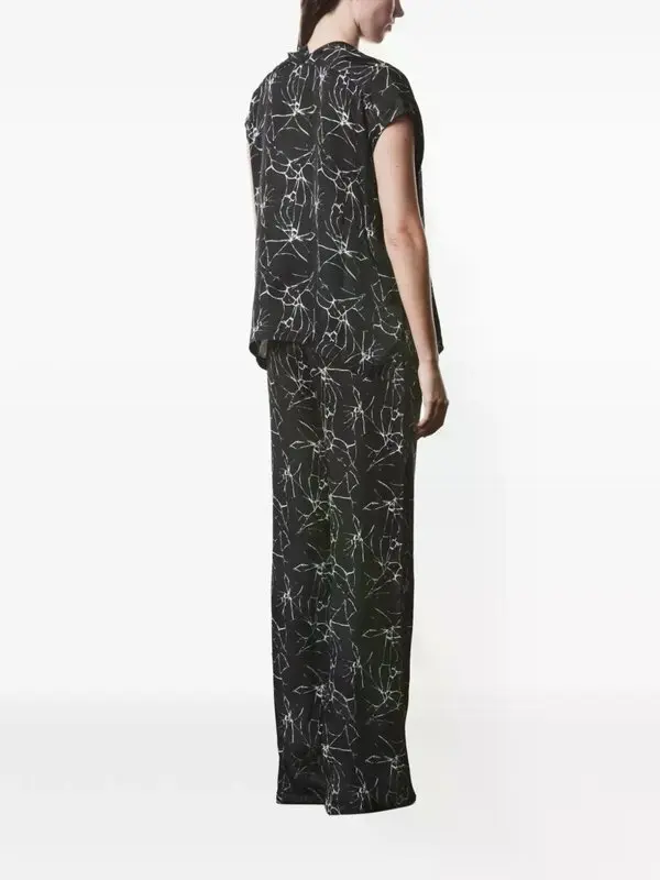 THOM KROM Marble Print Wide Leg Trousers