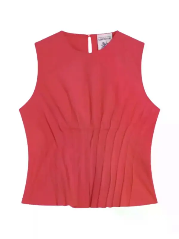 SEMICOUTURE Sleeveless Pleated Detail Top