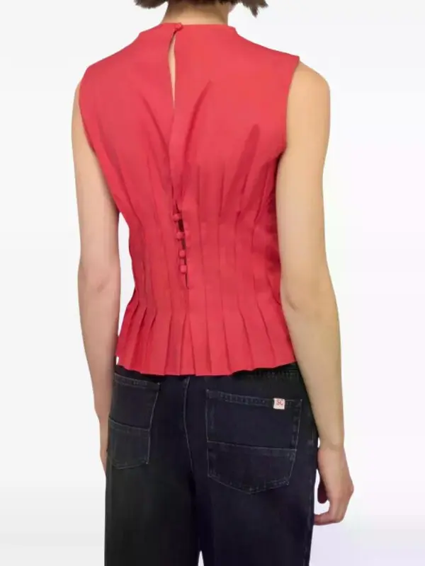 SEMICOUTURE Sleeveless Pleated Detail Top