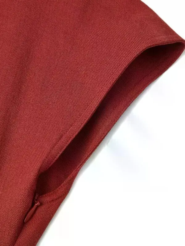 Shanghai Tang Gathered Asymmetric Dress - Red