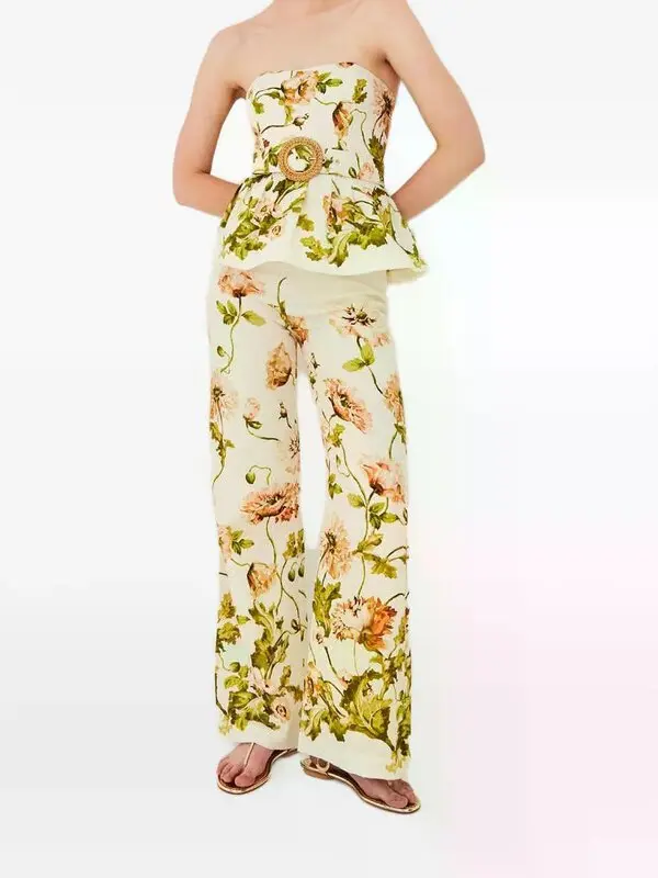 Cara Cara Floral-pattern Trousers - Neutrals