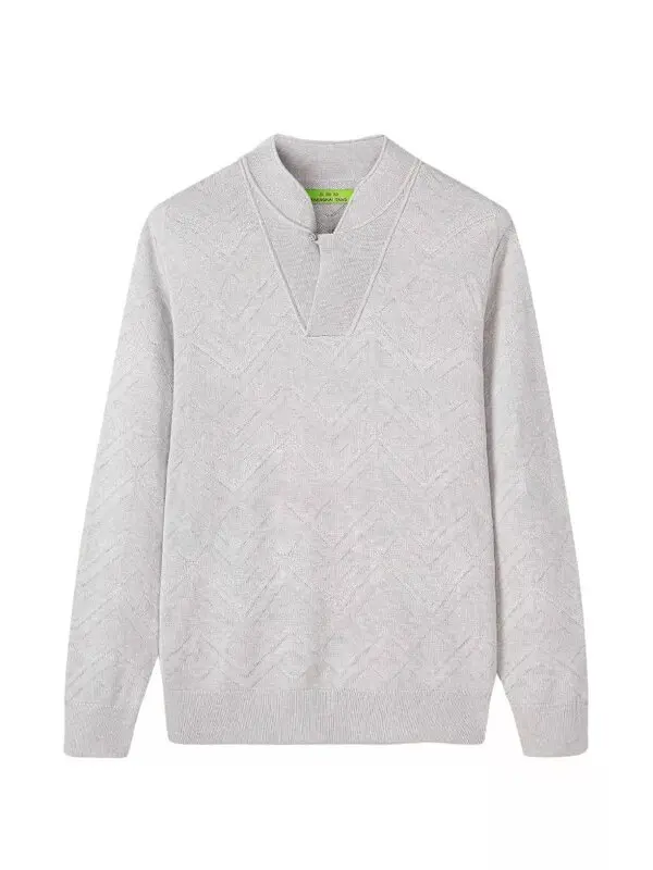 Shanghai Tang V-neck Patterned Sweater