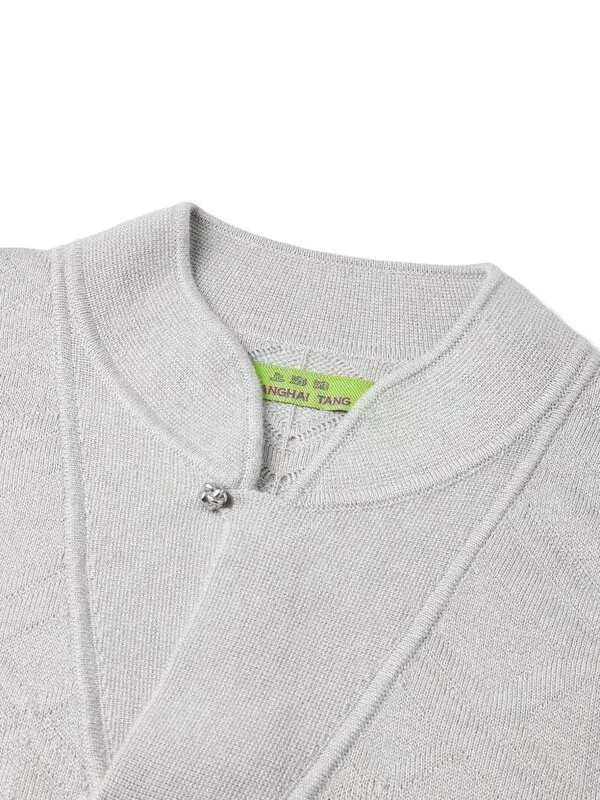 Shanghai Tang V-neck Patterned Sweater