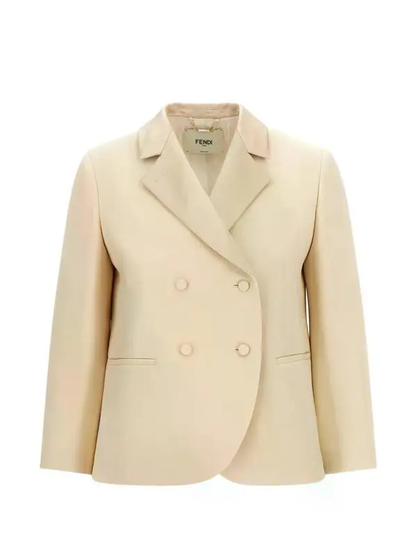 Fendi Double-breasted Blazer With Silk Lapels