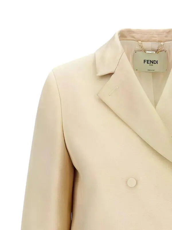 Fendi Double-breasted Blazer With Silk Lapels