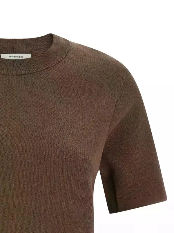 ENTIRE STUDIOS Mercerized Crew Neck T-shirt - Brown