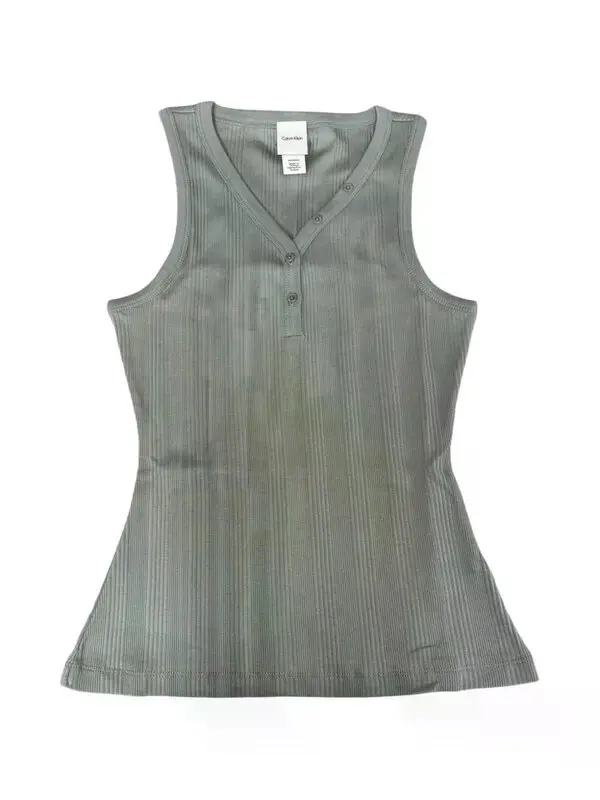 Calvin Klein V-neck Ribbed Knit Vest - Grey
