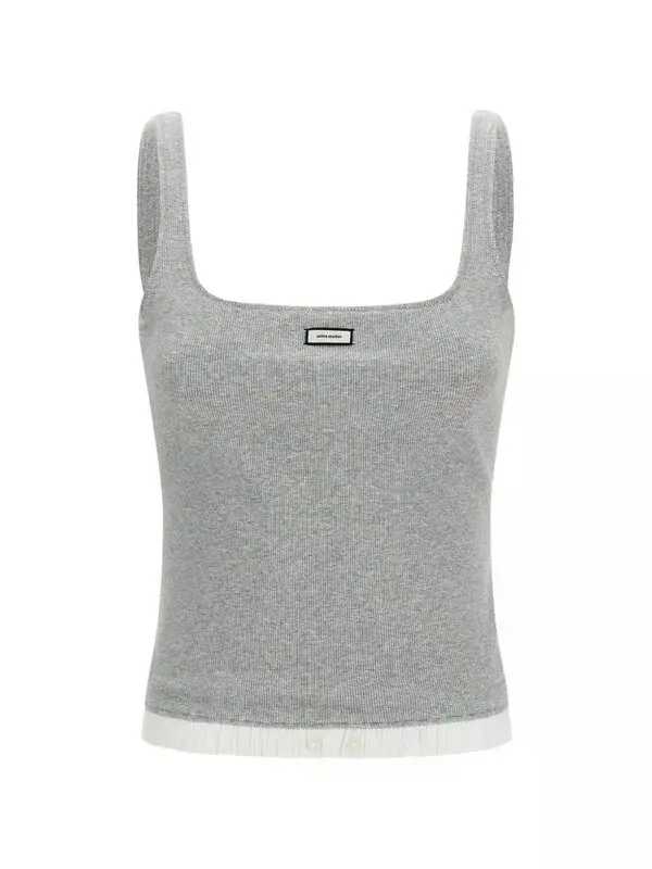 ENTIRE STUDIOS Ribbed Tank Top - Grey