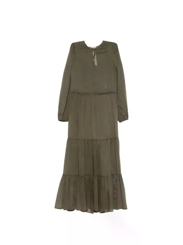 TWINSET Long Muslin Dress With Tiered Flounces