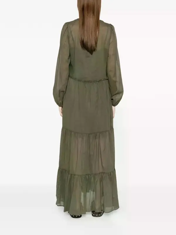 TWINSET Long Muslin Dress With Tiered Flounces