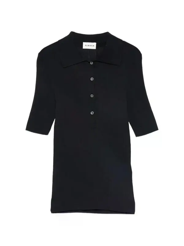 P.a.r.o.s.h Ribbed Knit Polo Top