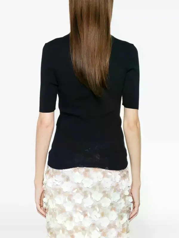 P.a.r.o.s.h Ribbed Knit Polo Top