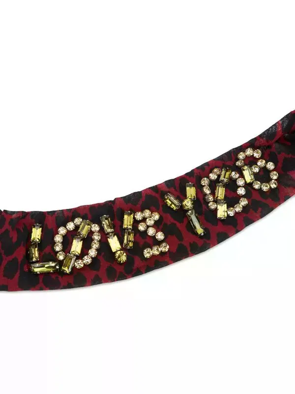 Red Valentino Animal Print Beaded Collar