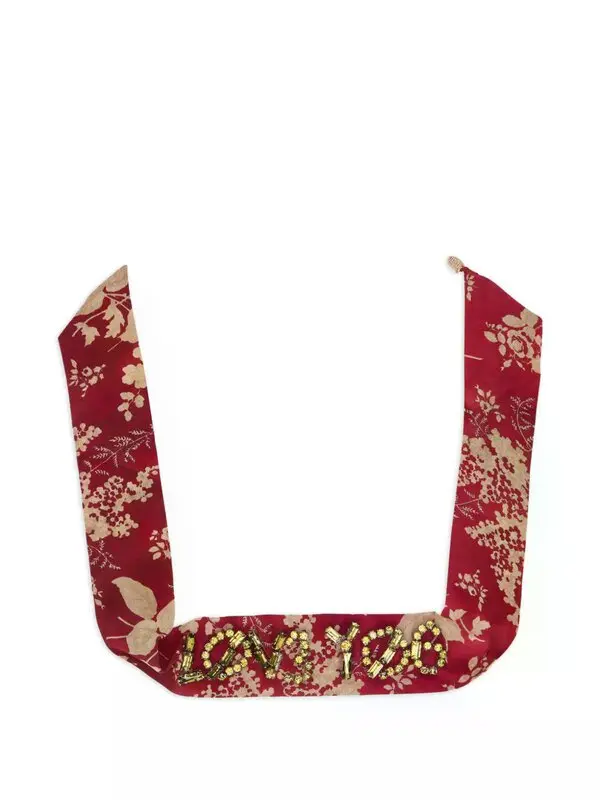 Red Valentino Floral Embellished Collar - Red