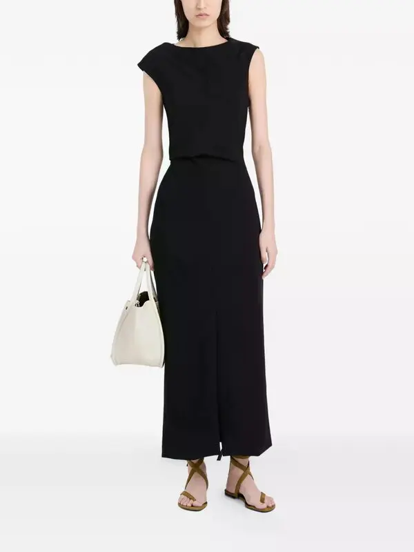 Proenza Schouler Damea Matte Crepe Midi Dress - Black