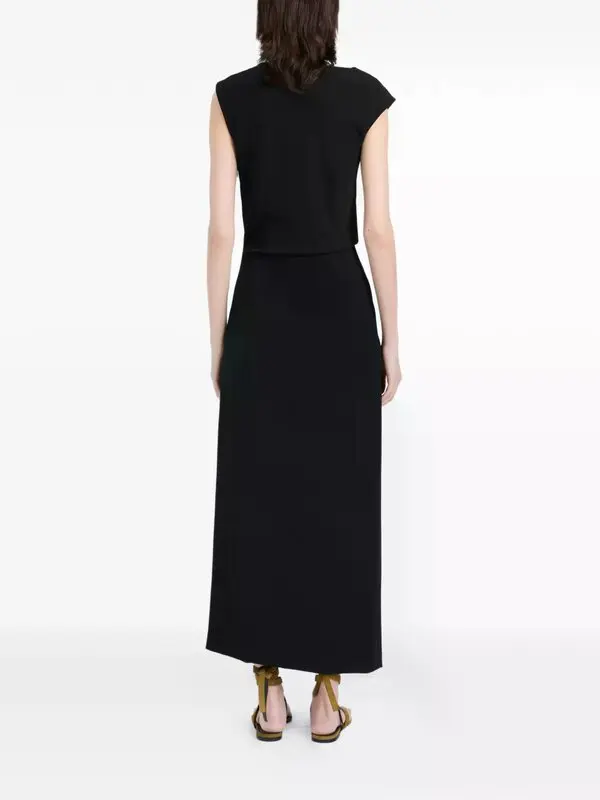 Proenza Schouler Damea Matte Crepe Midi Dress - Black