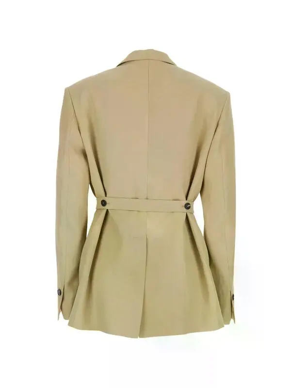 TELA Belted Double-breasted Blazer - Neutrals