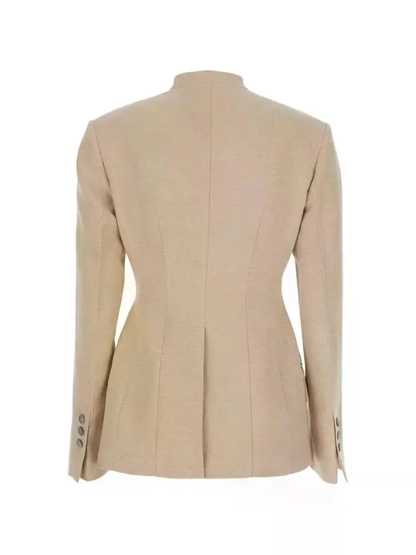TELA Lapelless Double-breasted Blazer