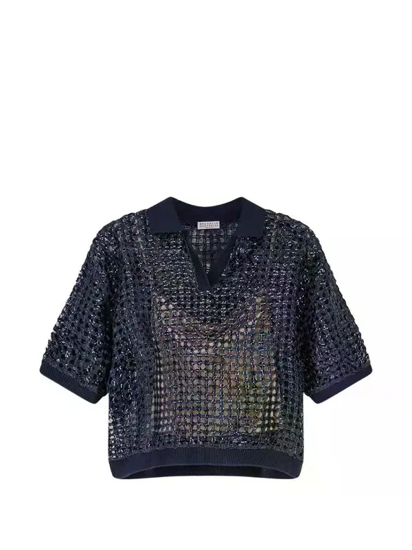 Brunello Cucinelli Sequin-embellished Knit Top - Blue