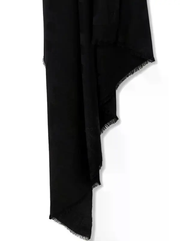 BOSS Monyque Geometric Fringed Scarf - Black