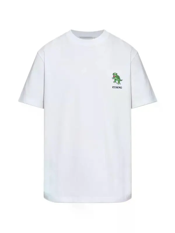 Iceberg Dinosaur-embroidered T-shirt - White
