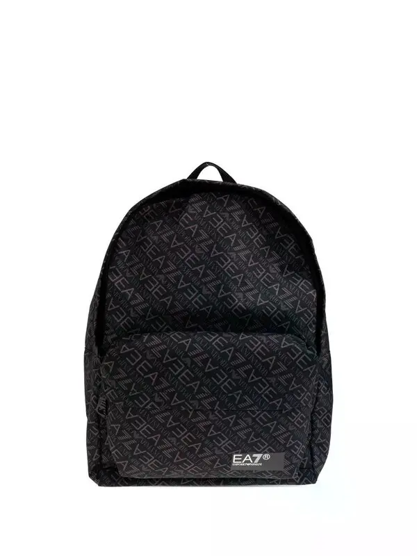Emporio Armani Logo Print Backpack - Black
