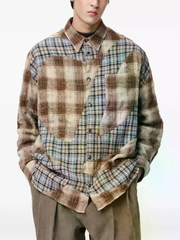 Loewe Shirt In Wool And Cotton - Brown