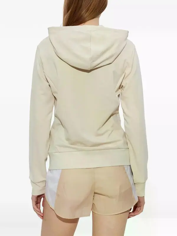 EA7 Zip-up Hoodie With Logo Detail - Neutrals