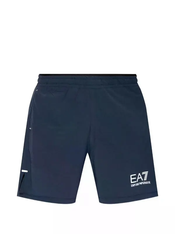 Emporio Armani Logo-print Shorts - Blue