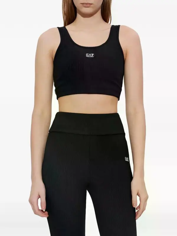 EA7 Logo-detail Ribbed Top