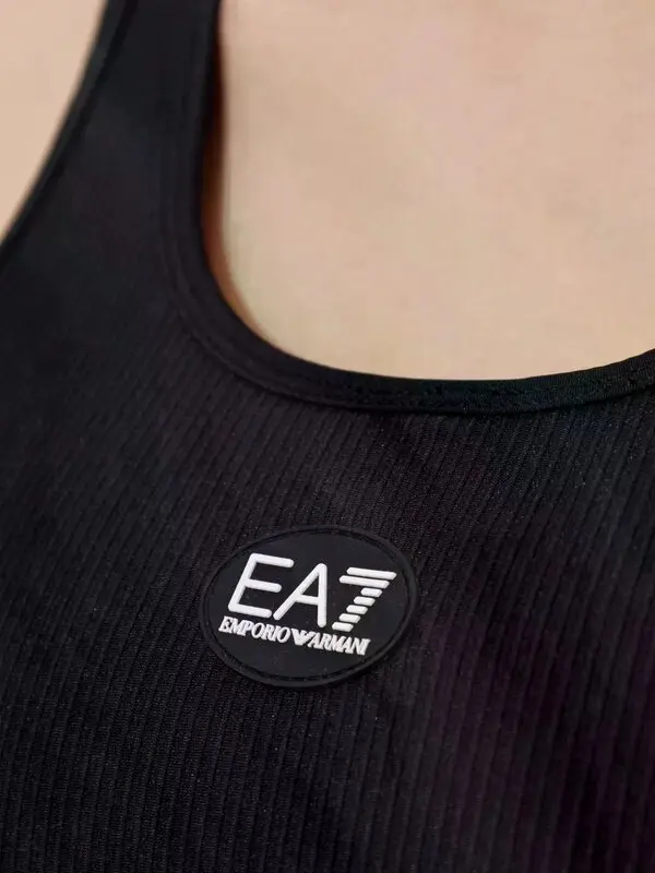 EA7 Logo-detail Ribbed Top