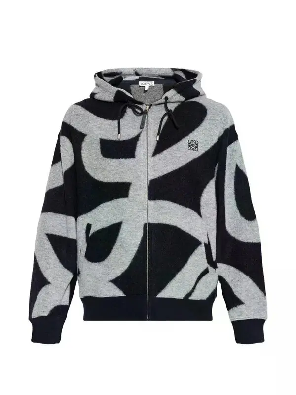 Loewe Patterned Zip-fastening Sweatshirt - Blue
