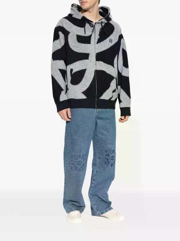 Loewe Patterned Zip-fastening Sweatshirt - Blue