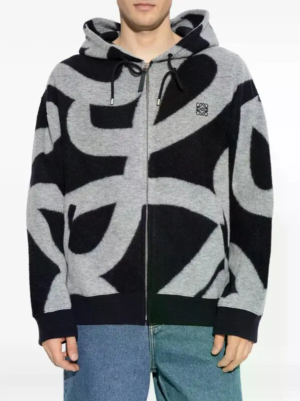 Loewe Patterned Zip-fastening Sweatshirt - Blue