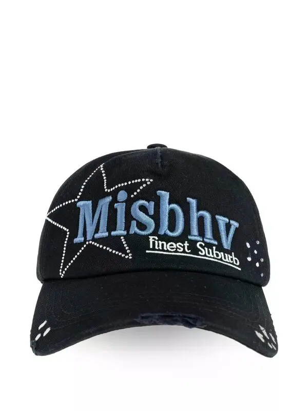 MISBHV Distressed Embellished Cap - Black