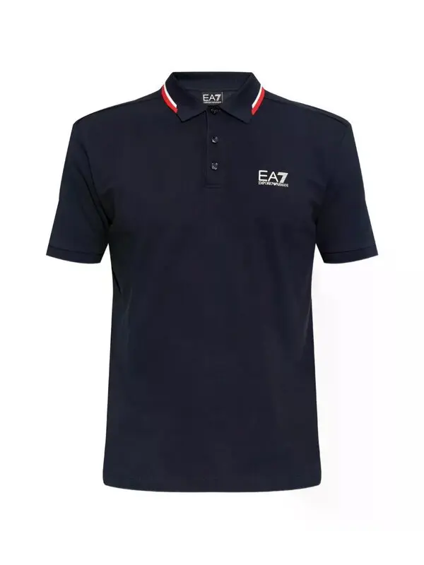 Emporio Armani Logo-pront Polo Shirt - Blue