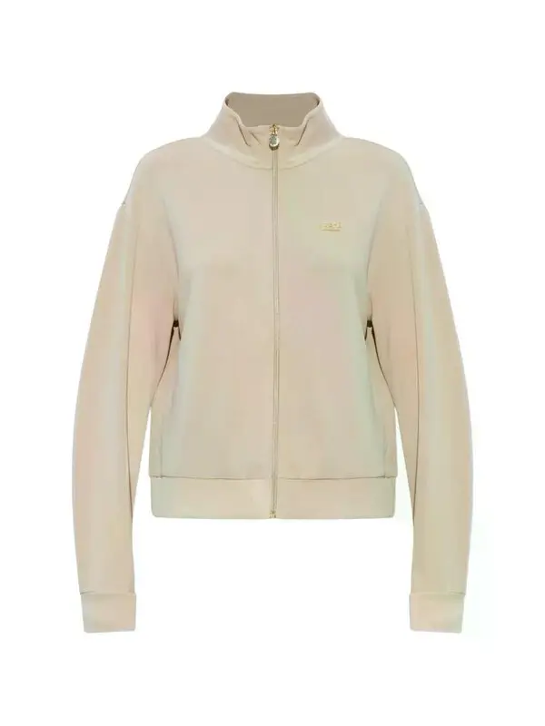 Emporio Armani Zip-up Logo-detail Sweatshirt - Neutrals