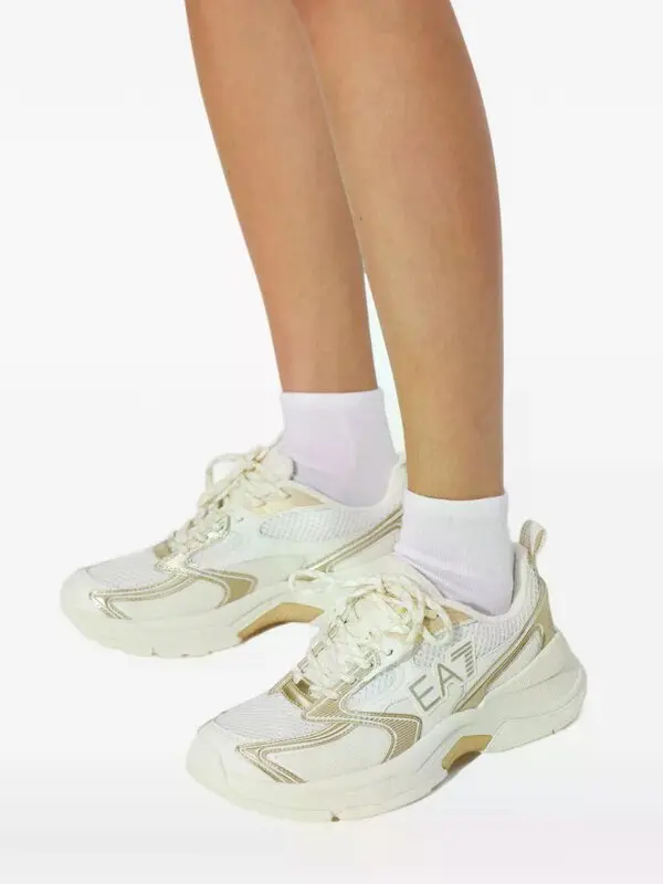 EA7 Logo-detail Lace-up Sneakers - Neutrals