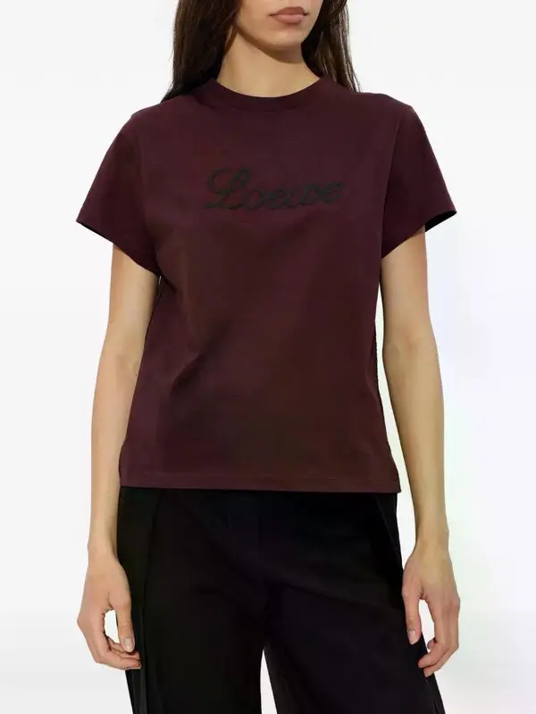 Loewe Logo-embroidered T-shirt - Red