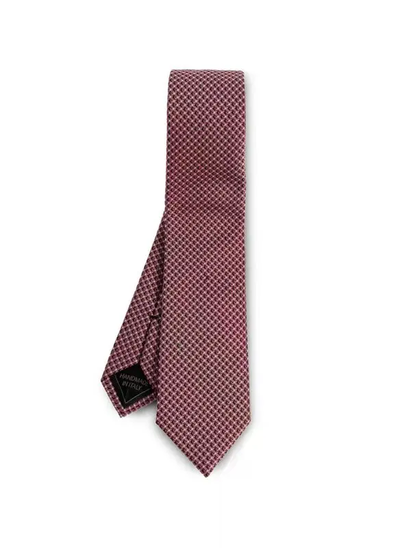 Brioni Patterned Necktie - Red