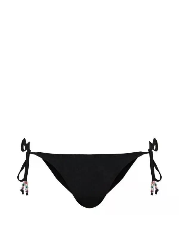 MISBHV Beaded Tie Bikini Bottoms - Black