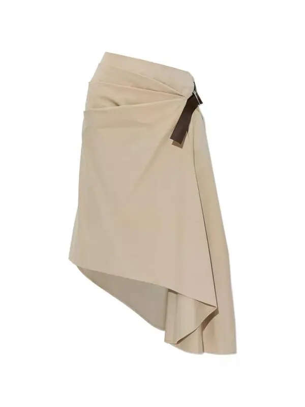 Loewe Belted Asymmetric Midi Skirt - Neutrals