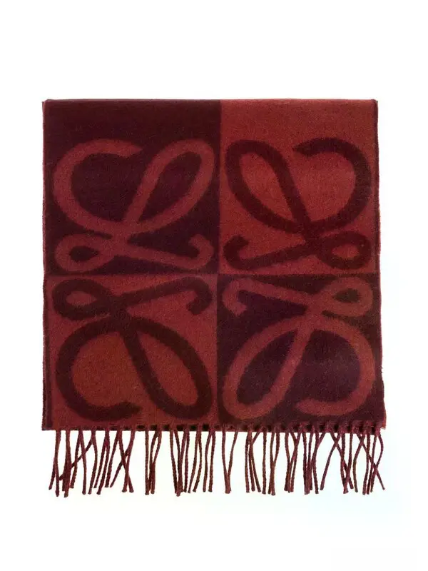 Loewe Fringed-edge Logo-pattern Scarf