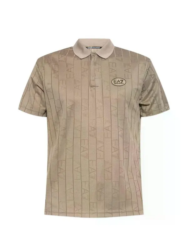 Emporio Armani Monogram-pattern Polo Shirt - Neutrals