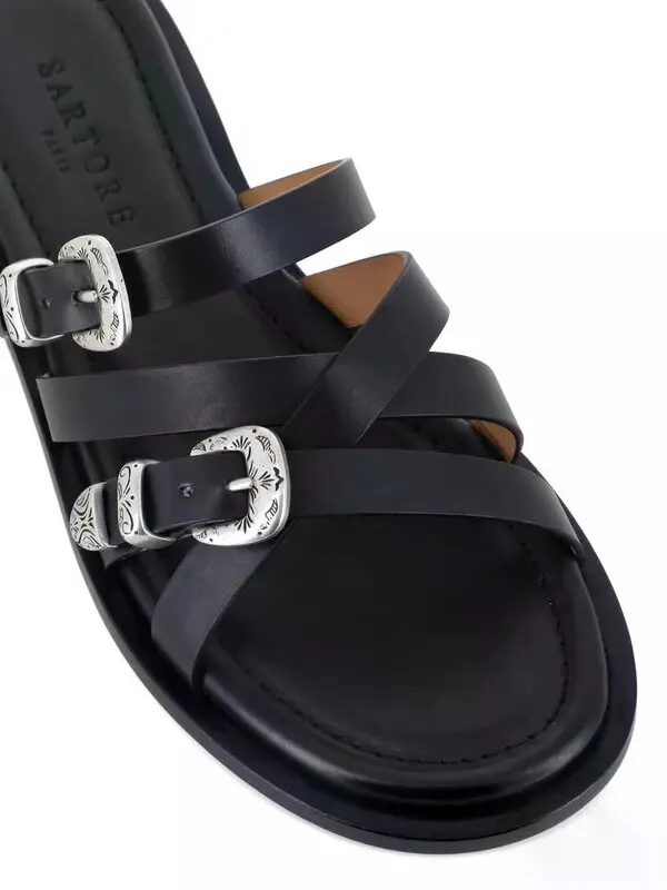 Sartore Buckle-strap Flat Sandals