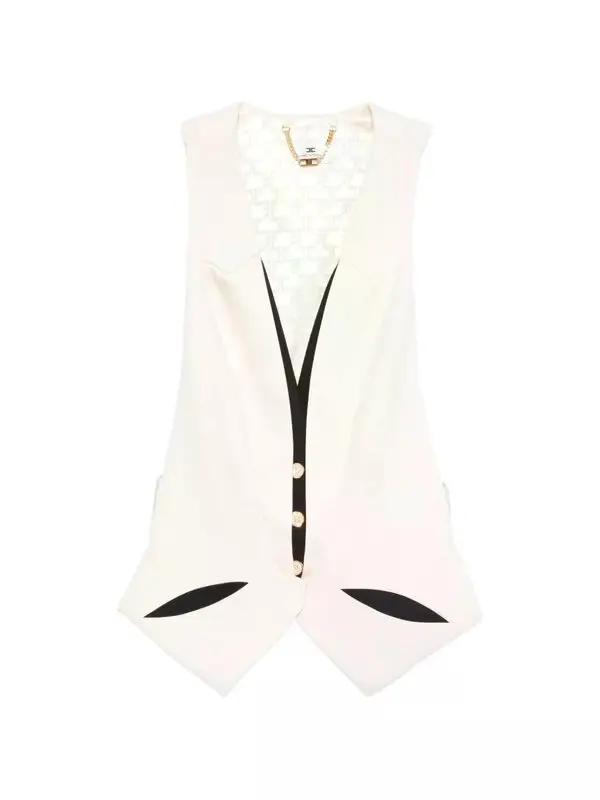 Elisabetta Franchi Lightweight Crêpe Waistcoat With Two-colour Cut-outs