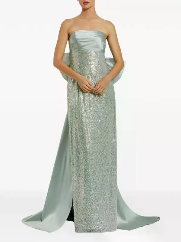 Mac Duggal Strapless Maxi Gown With Bow