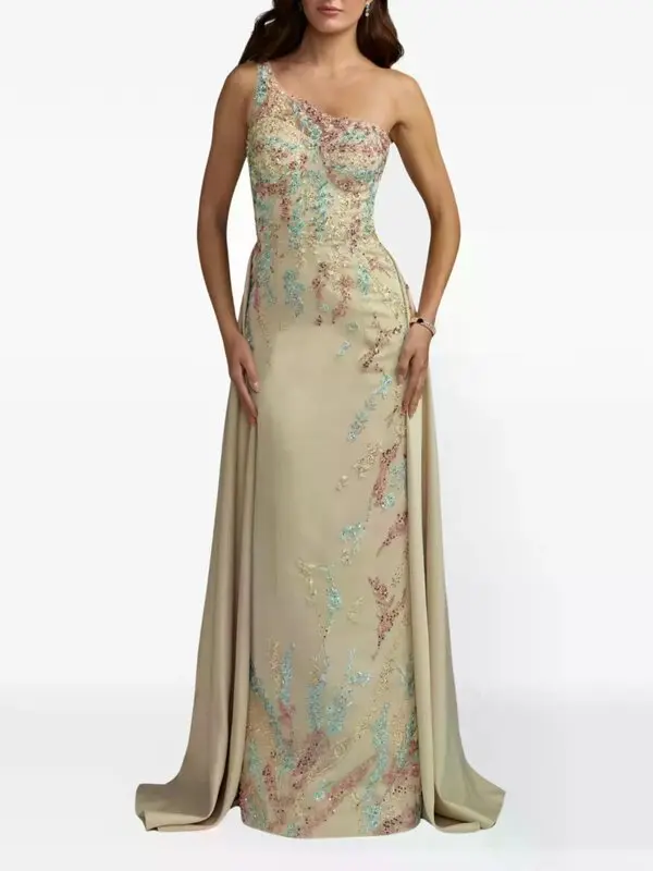 Mac Duggal One-shoulder Maxi Dress