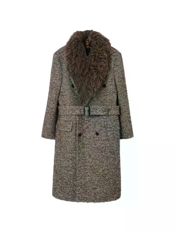 Burberry Wool Mohair Blend Tailored Coat - Brown